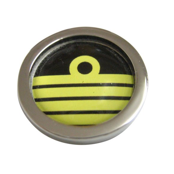 Kiola Designs | Other | Bordered Round Nautical Captain Rank Magnet ...